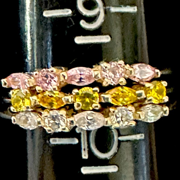 Jewelry | Rings Wmulticolored Cz Stones Different Shapes Stackable Sz ...